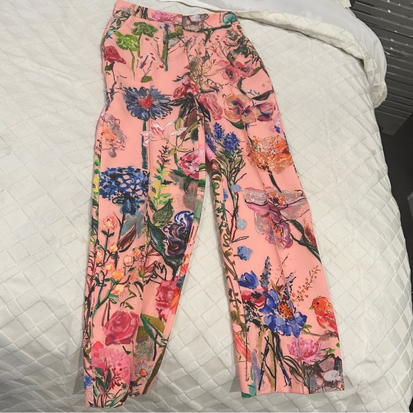 Lela Rose | Pants & Jumpsuits | Nwt Lela Rose Floral Print Pants Pink ...